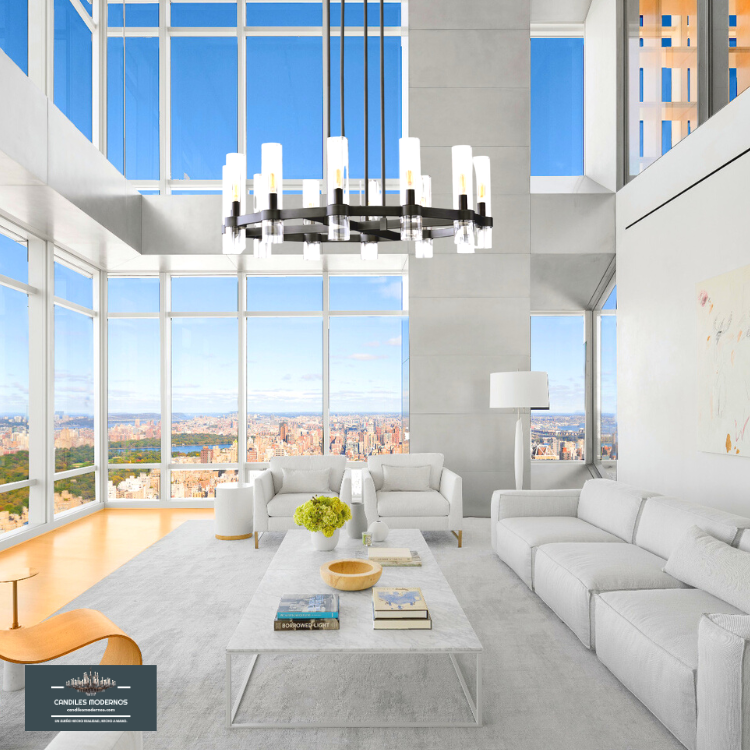 Candil contemporaneo con cilindros de cristal – candiles modernos